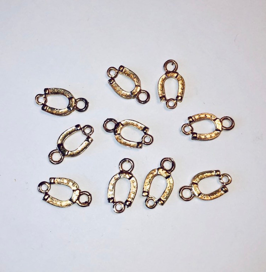 Rose Gold Tone Horseshoe Connector Links 10pcs, Small Gold Connectors ...