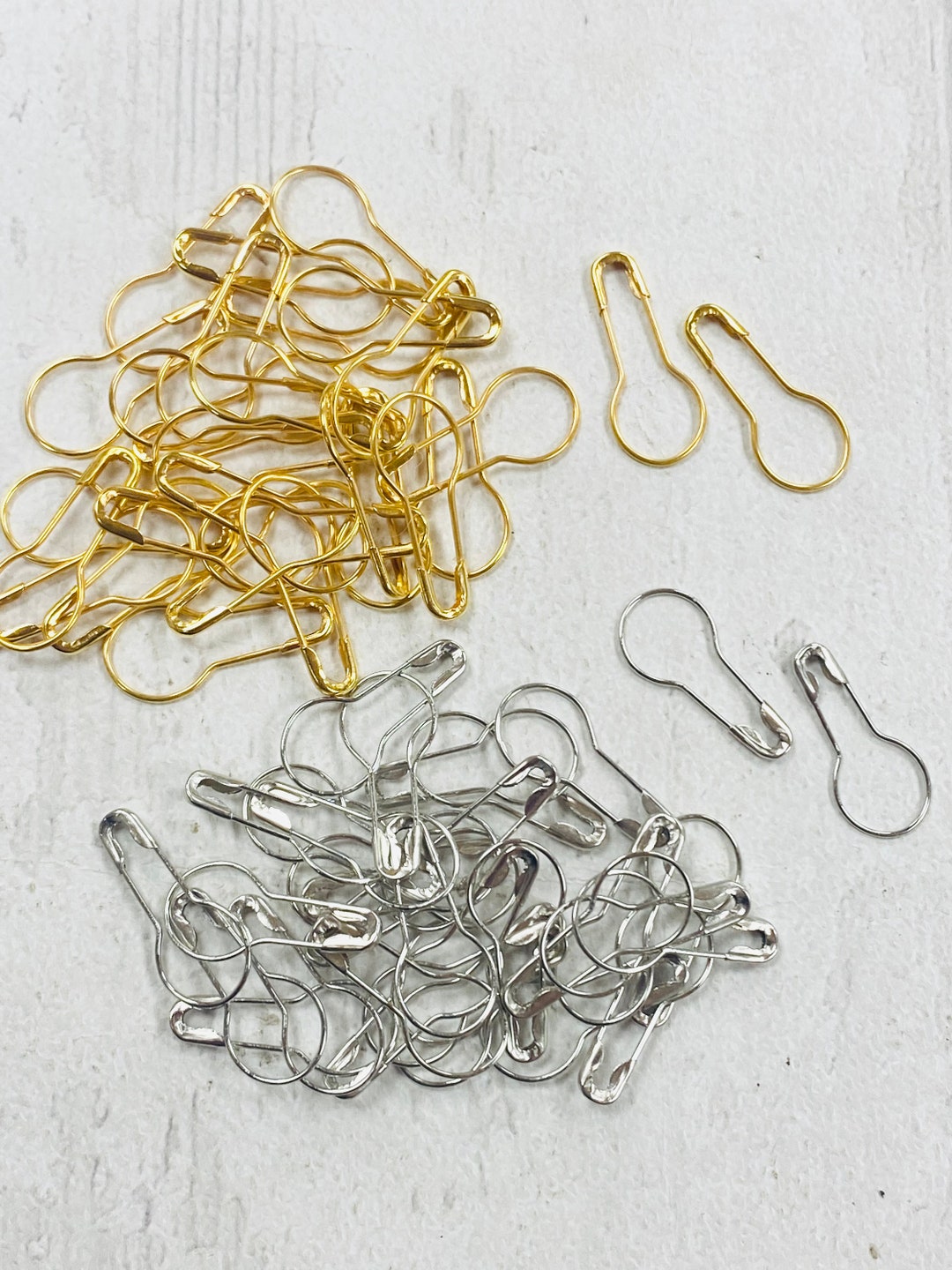 Metal Bulb Safety Pin Stitch Markers, No Snag Progress Keepers ...