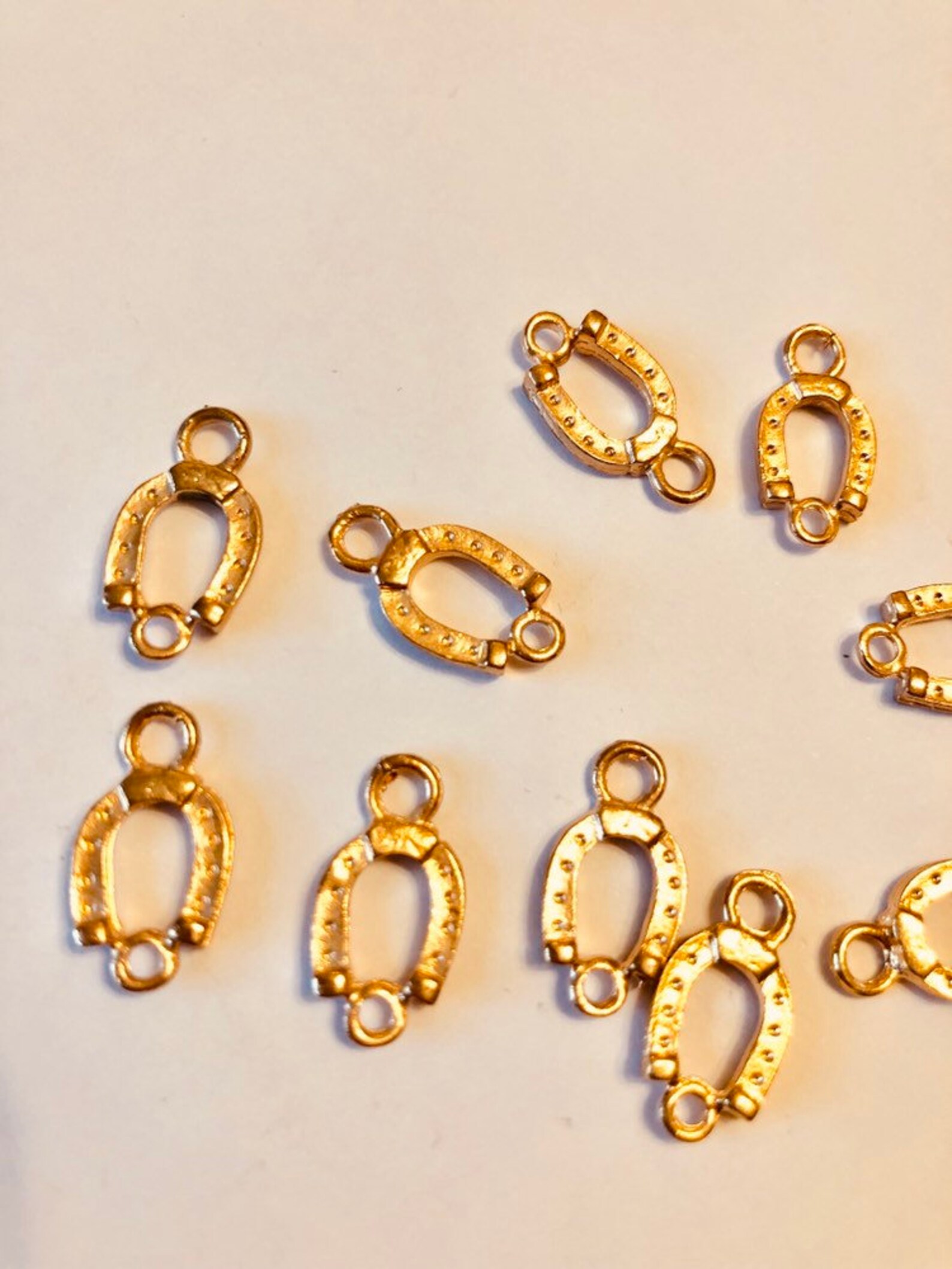 Rose Gold Tone Horseshoe Connector Links 10pcs, Small Gold Connectors ...