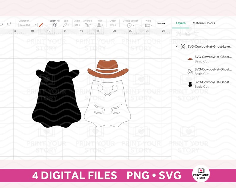 Cowboy Ghost SVG Bundle, Ghost With Cowboy Hat SVG Files, Cute ...