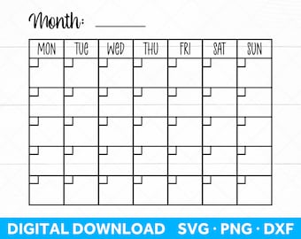 Calendar Svg | Etsy