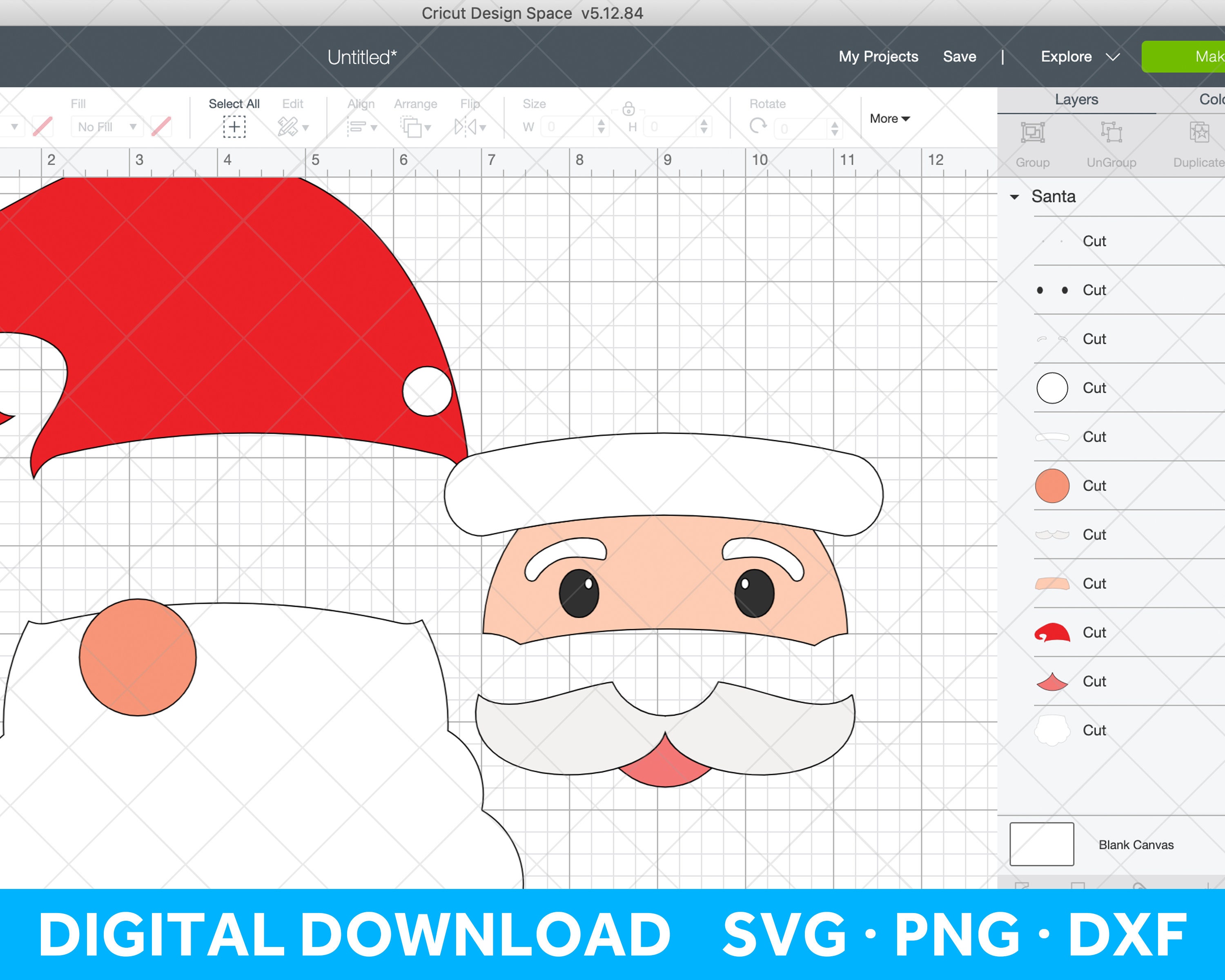 Santa SVG Christmas SVG Files for Cricut Santa Face Svg | Etsy