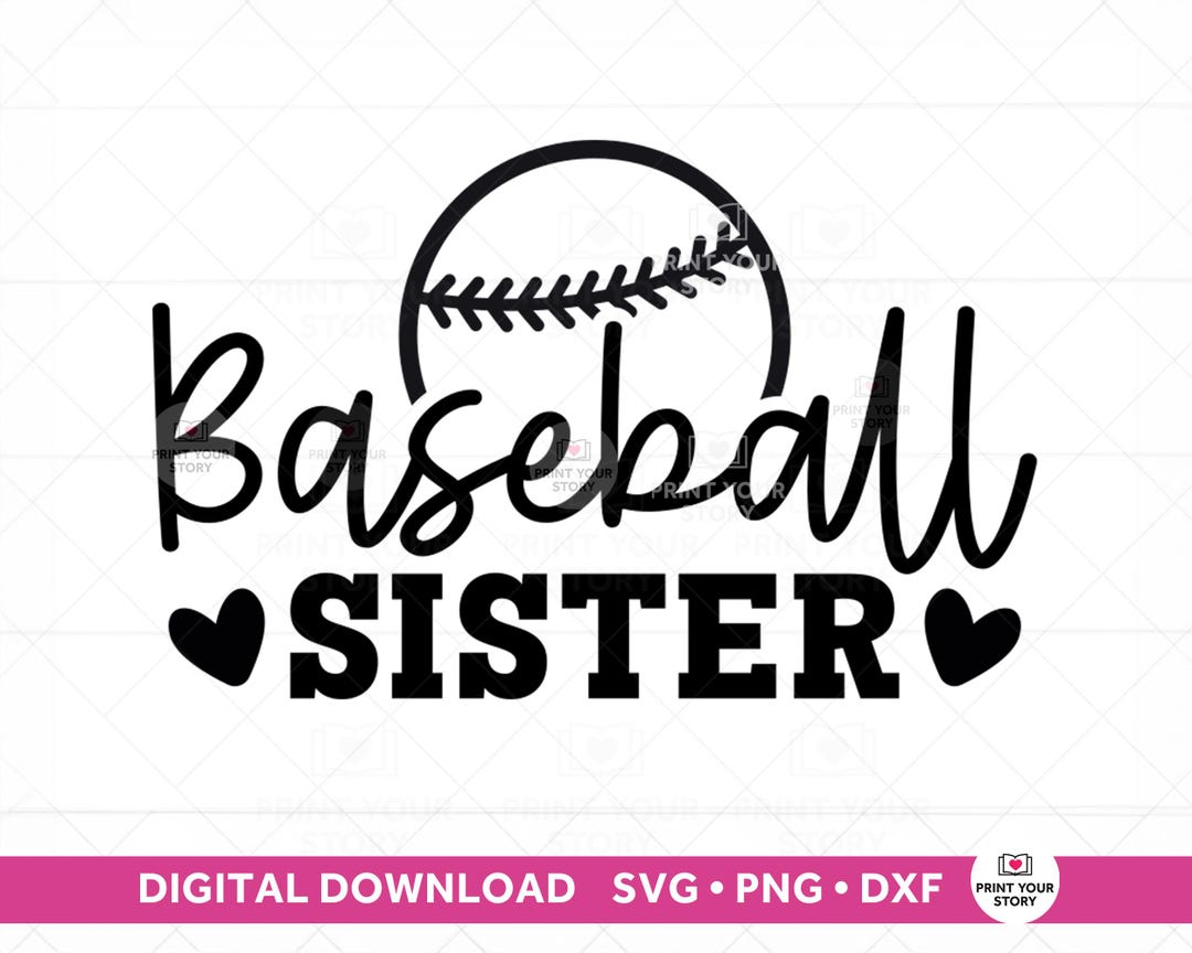 Baseball Sister SVG File for Shirts, Little Sister Baseball Cut File ...