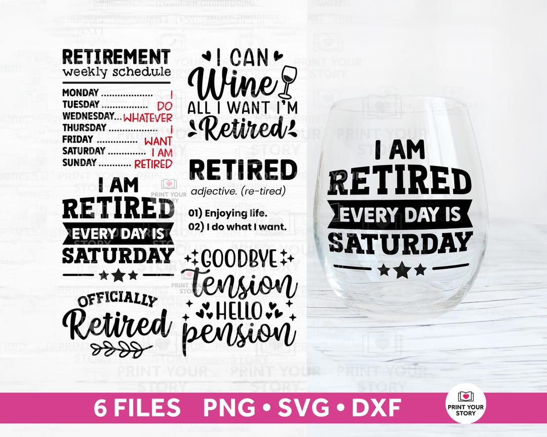 Happy Retirement SVG Bundle for Cricut and Silhouette, Retirement SVG ...