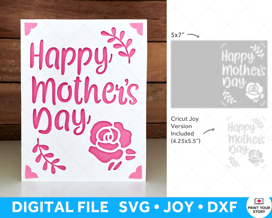 Mothers Day Card SVG for Cricut and Silhouette, Mom Greeting Card SVG ...