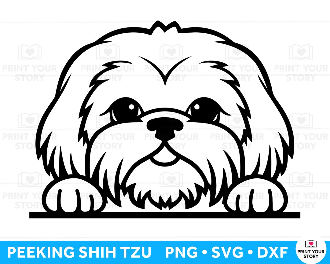 Shih Tzu SVG File, Peeking Shih Tzu for Cricut, Dog Breed SVG, Cute Dog ...