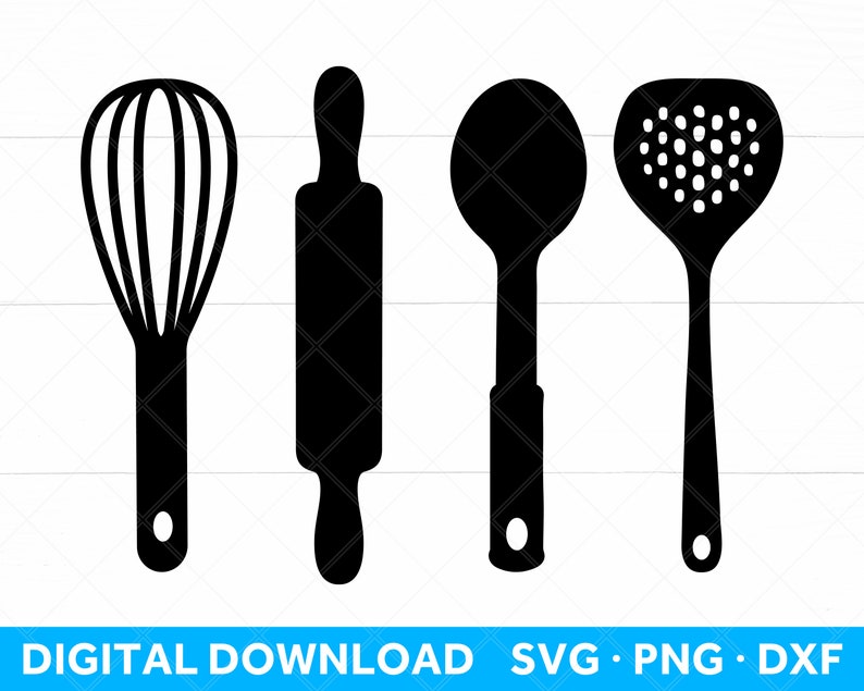 Kitchen Utensils SVG DXF PNG Instant Digital Download | Etsy