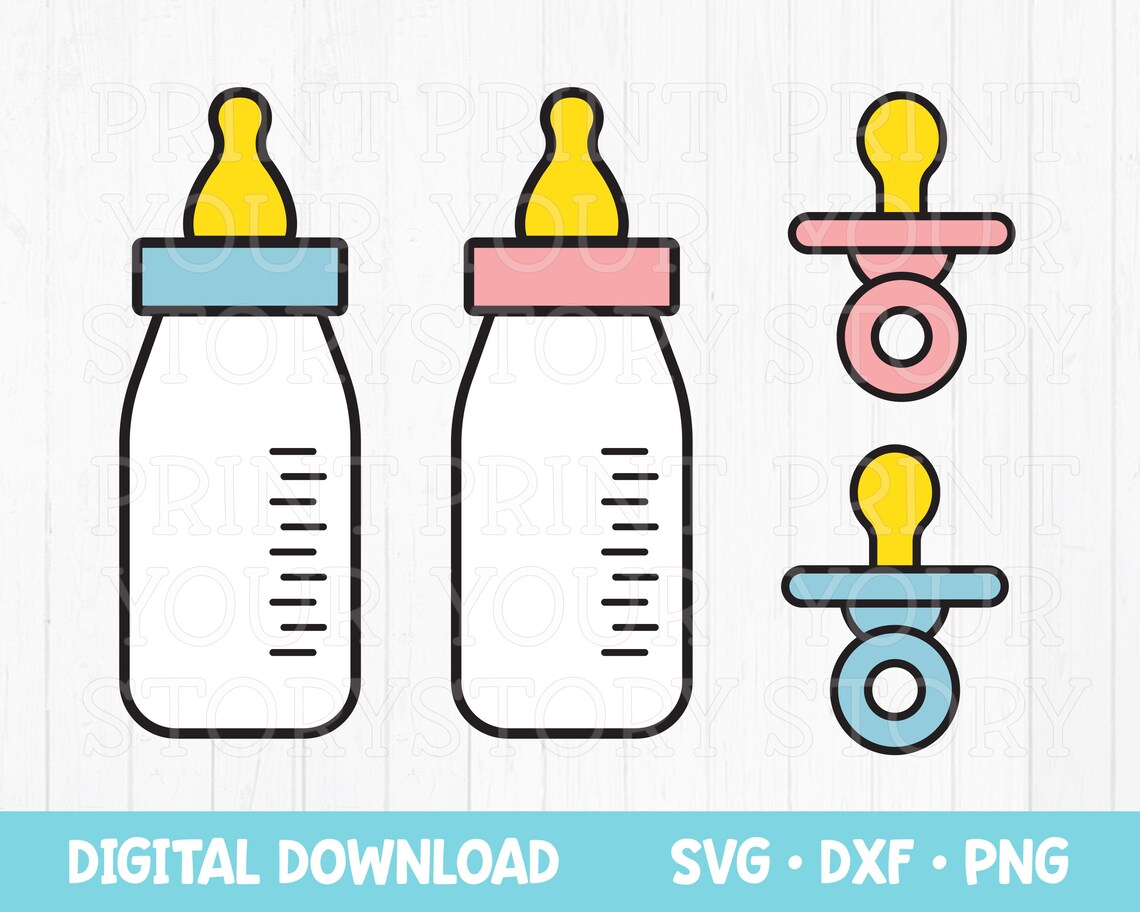 Baby Bottle SVG files for Cricut Pacifier SVG Baby Shower | Etsy