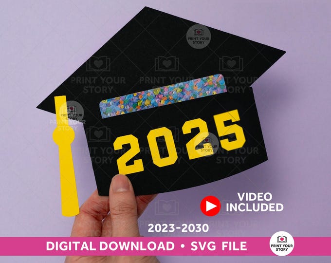 Graduation Cap Template, Graduation Hat Svg, Class of 2025, Grad Craft ...