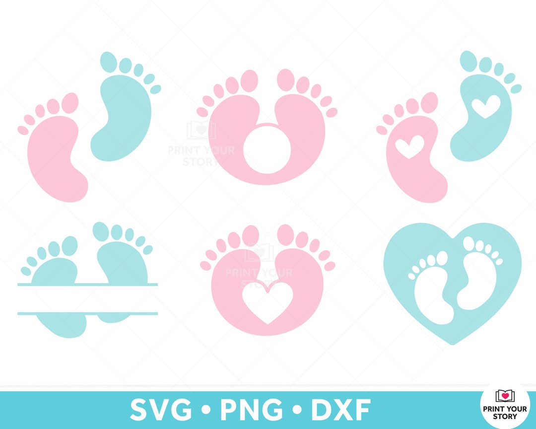 Baby Feet SVG Bundle for Nursery, Baby Footprint SVG Baby Shower ...