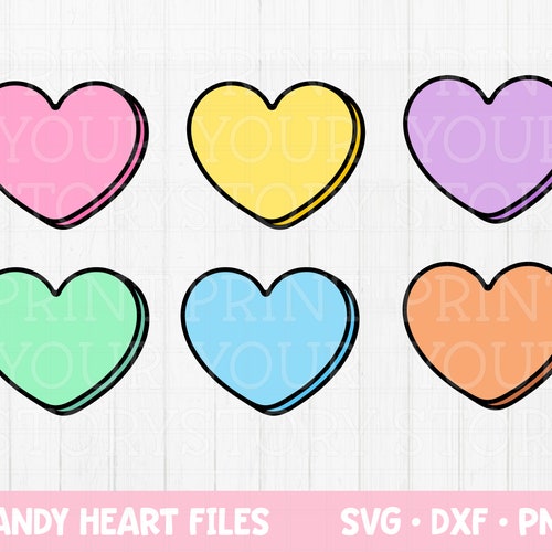 Blank Candy Hearts SVG Files Valentines Day SVG Candy - Etsy