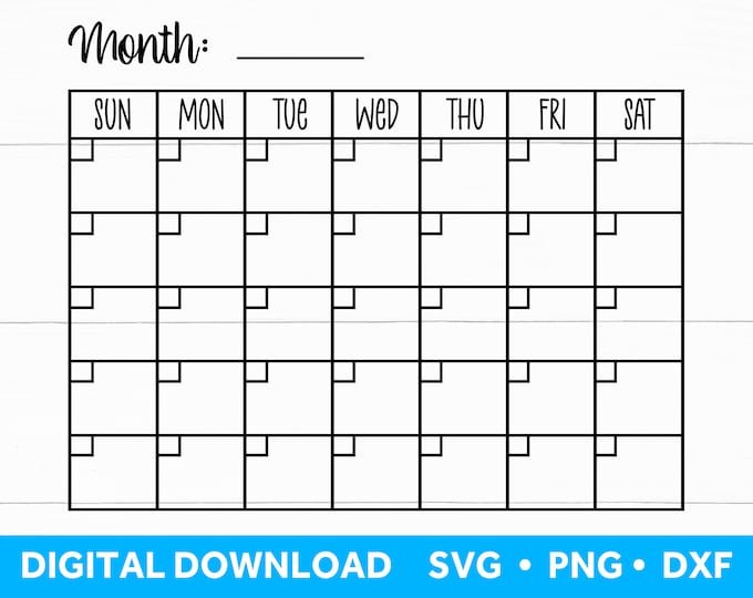 Printable Calendar 11x8.5-blank Calendar - Etsy