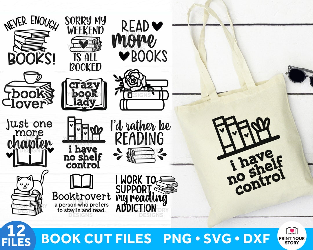 Reading SVG Bundle, Book Lover SVG Files for Cricut, Book SVG Files ...