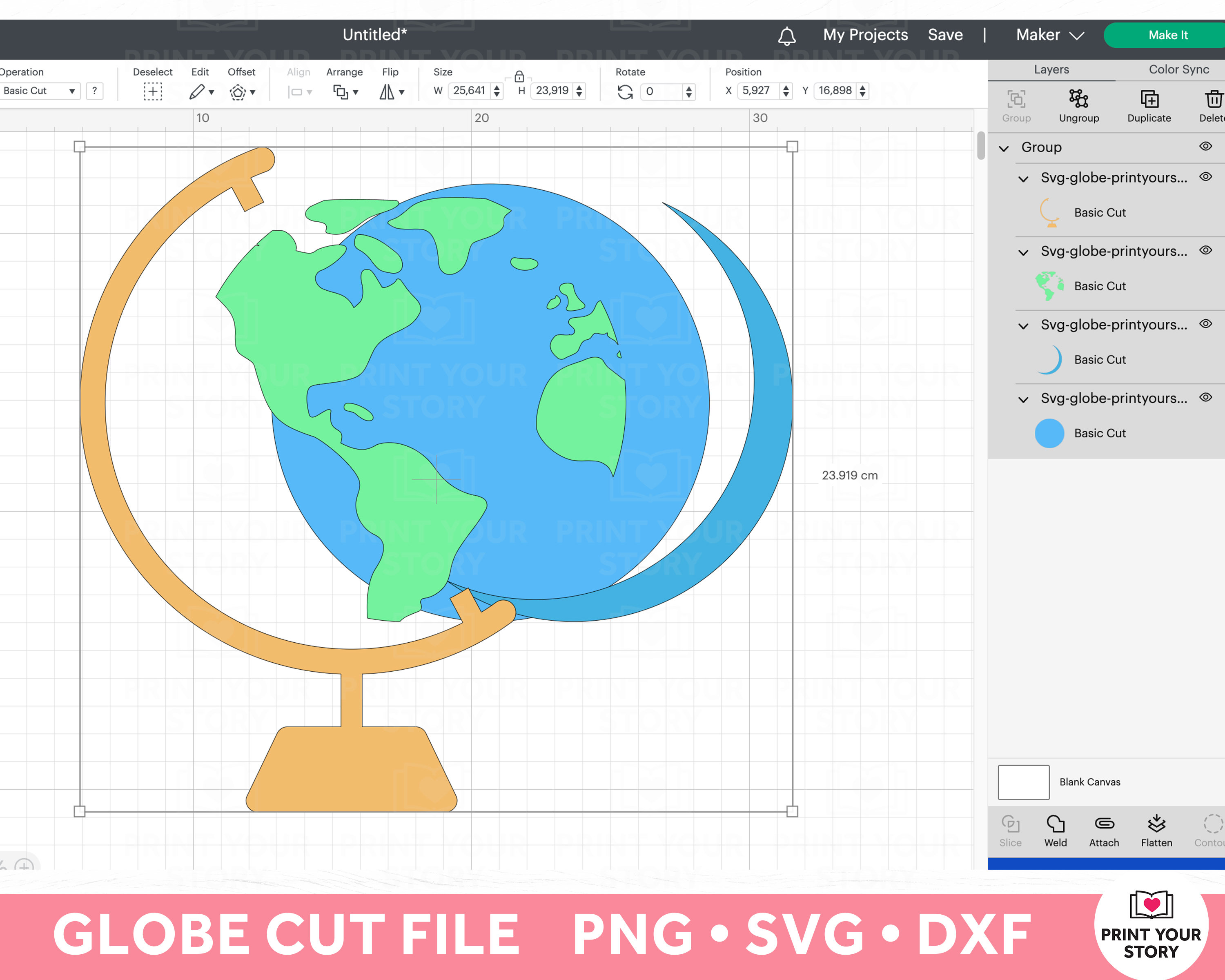 Globe SVG File Colored World Map SVG Back to School SVG - Etsy