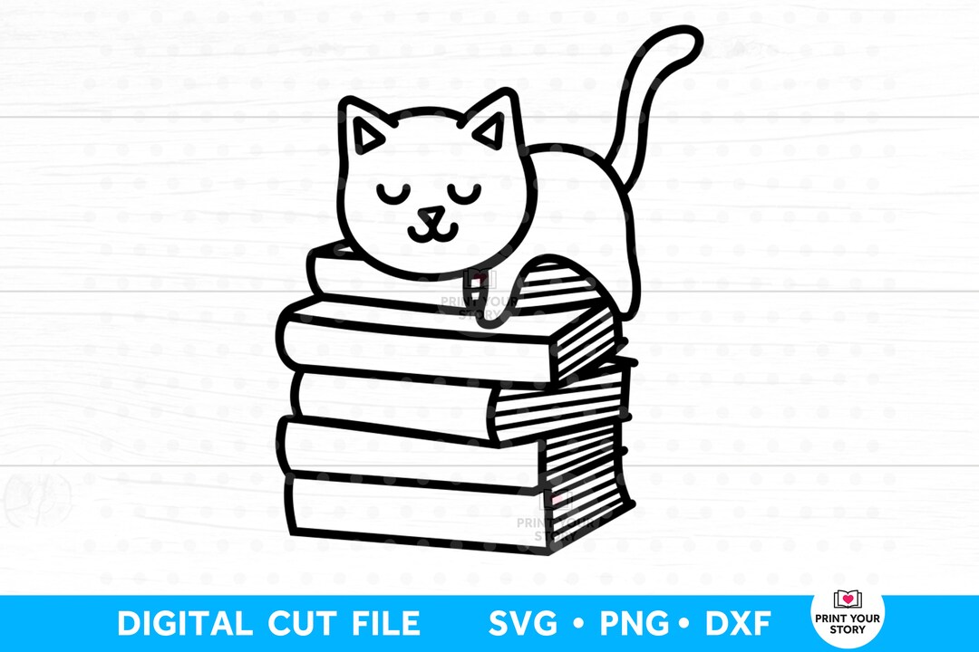 Reading SVG, Book Lover SVG for Reader, Cat Lady SVG, Funny Cat Svg Cut ...