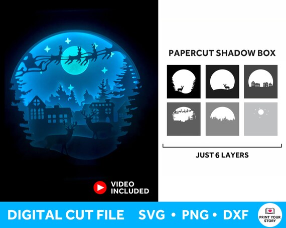 Christmas Shadow Box SVG Light Box SVG Christmas SVG for | Etsy