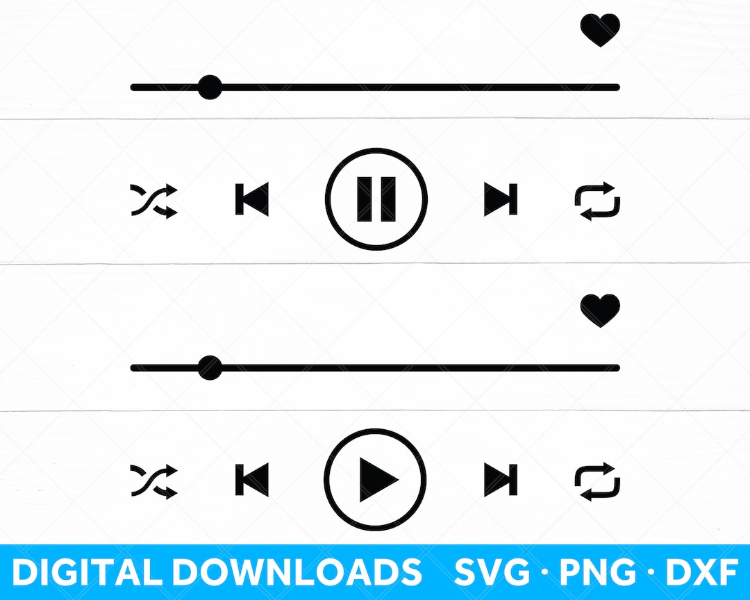 Music Player SVG Files for Cricut, Song Svg, Play Button Svg, Acrylic ...