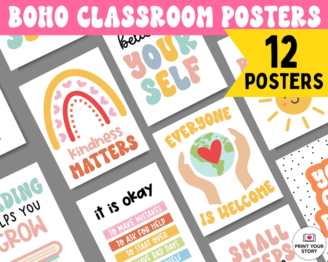 Boho Classroom Decor | Groovy Classroom Posters Downloads | Printable ...
