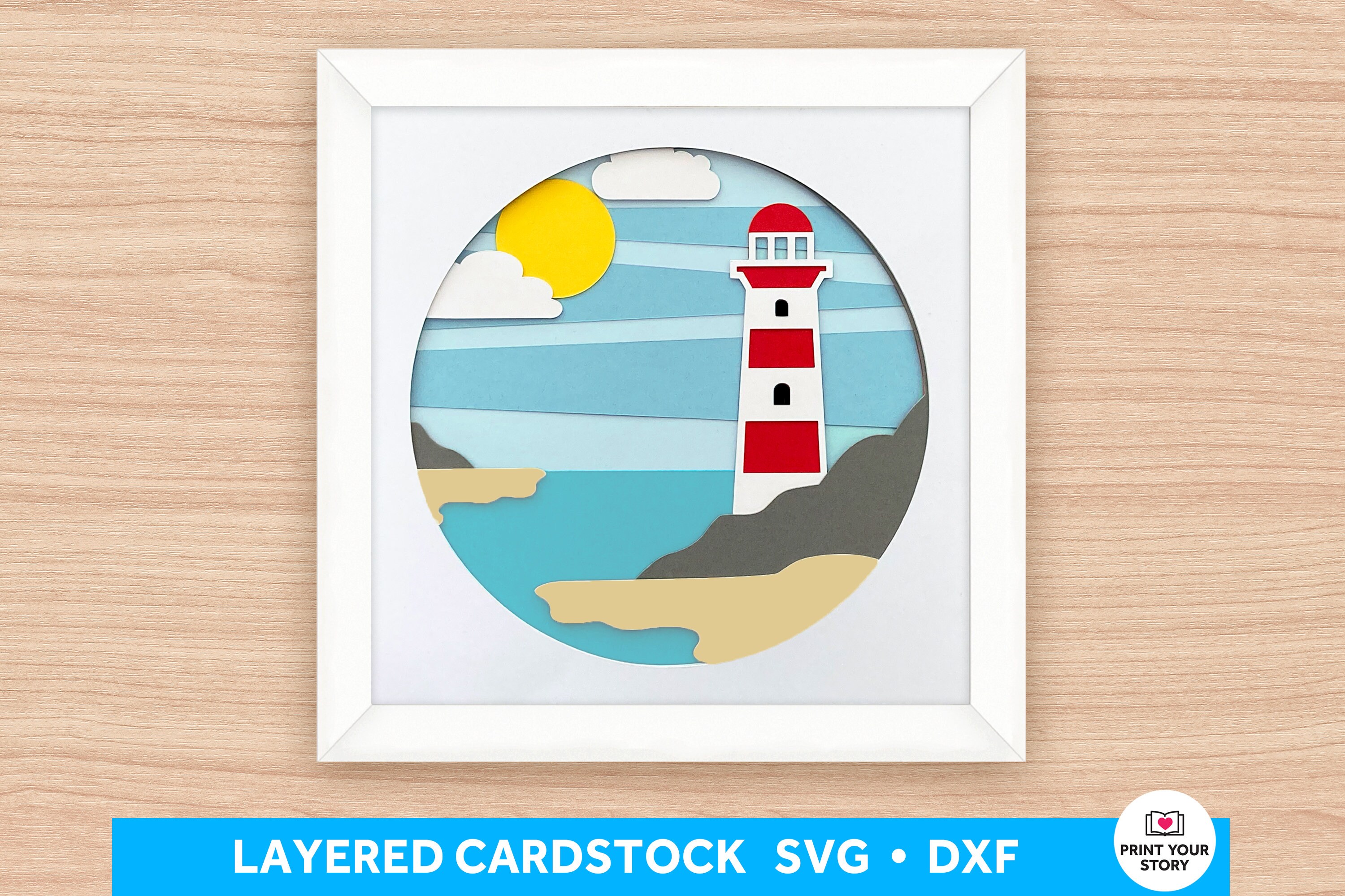 3D Lighthouse SVG File Layered Papercut Cardstock SVG Shadow | Etsy