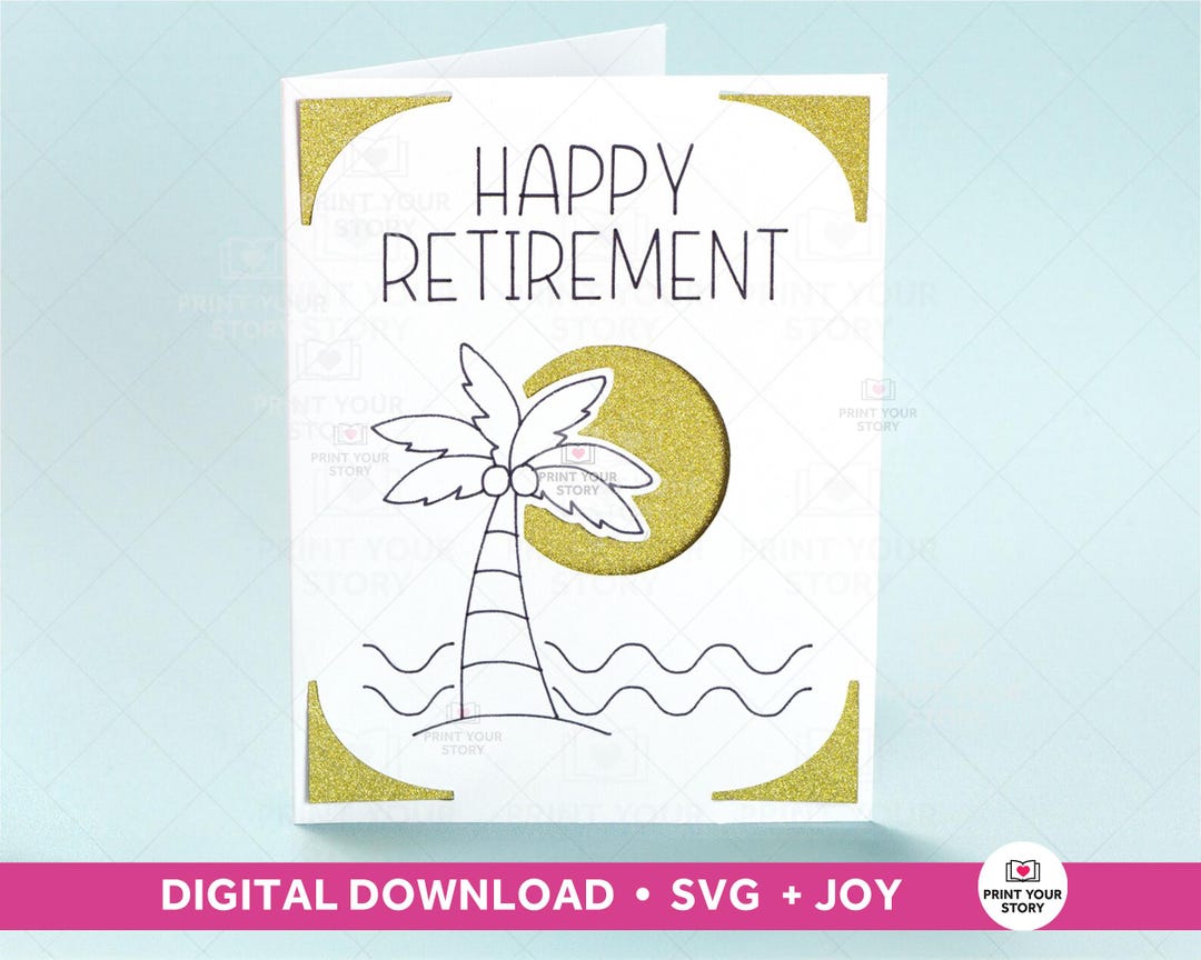 Retirement Card SVG File for Cricut Joy, Maker & Explore and Card Mats ...