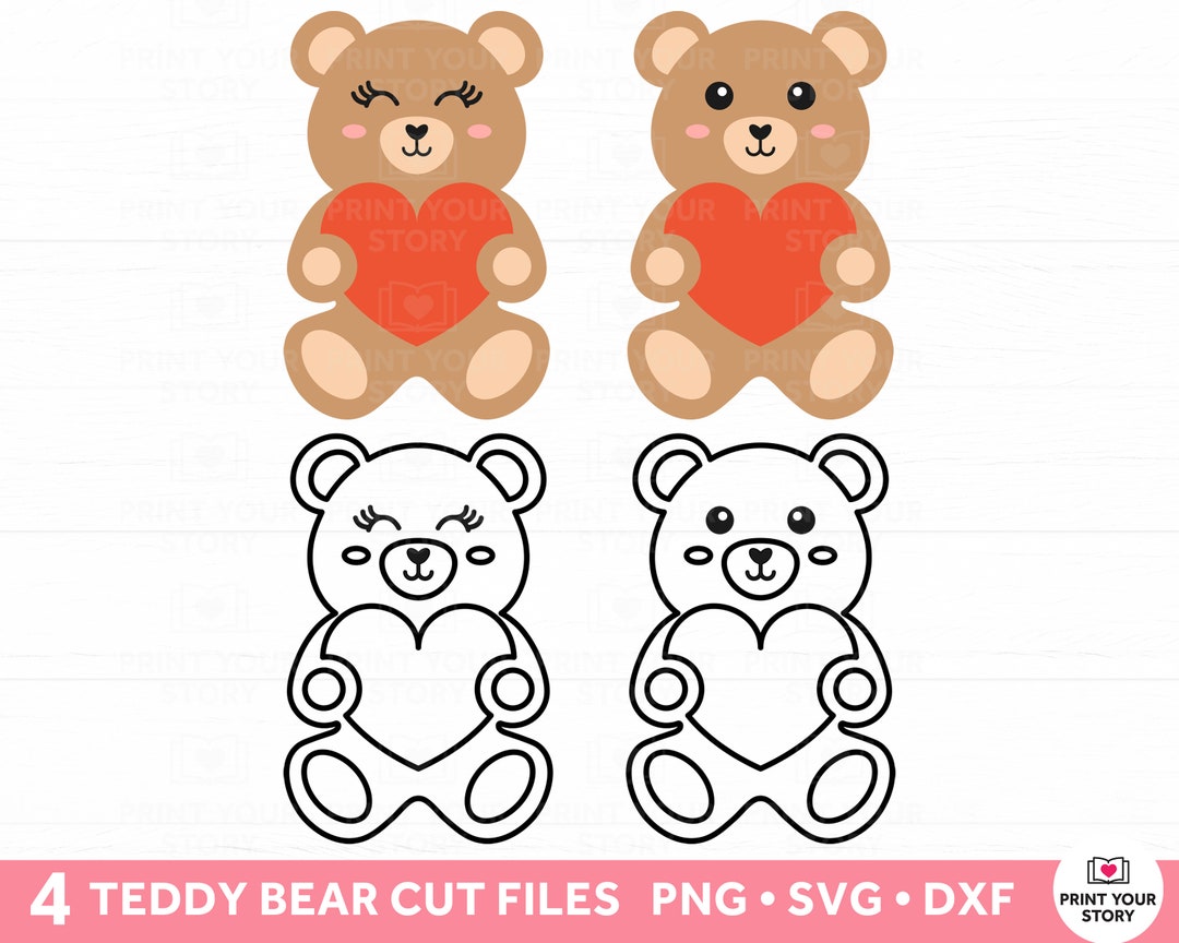 Teddy Bear SVG for Cricut and Silhouette | Teddy Bear Clip Art | Brown ...
