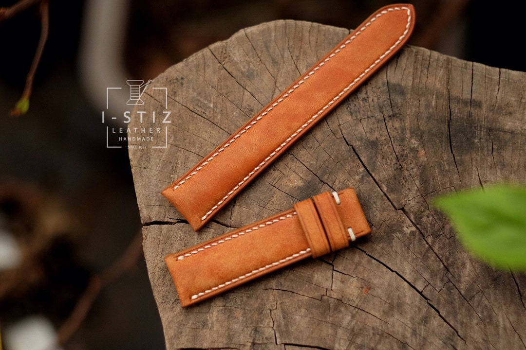 Cognac Pueblo Leather Watch Band: Handmade Pueblo Strap, Personalized ...
