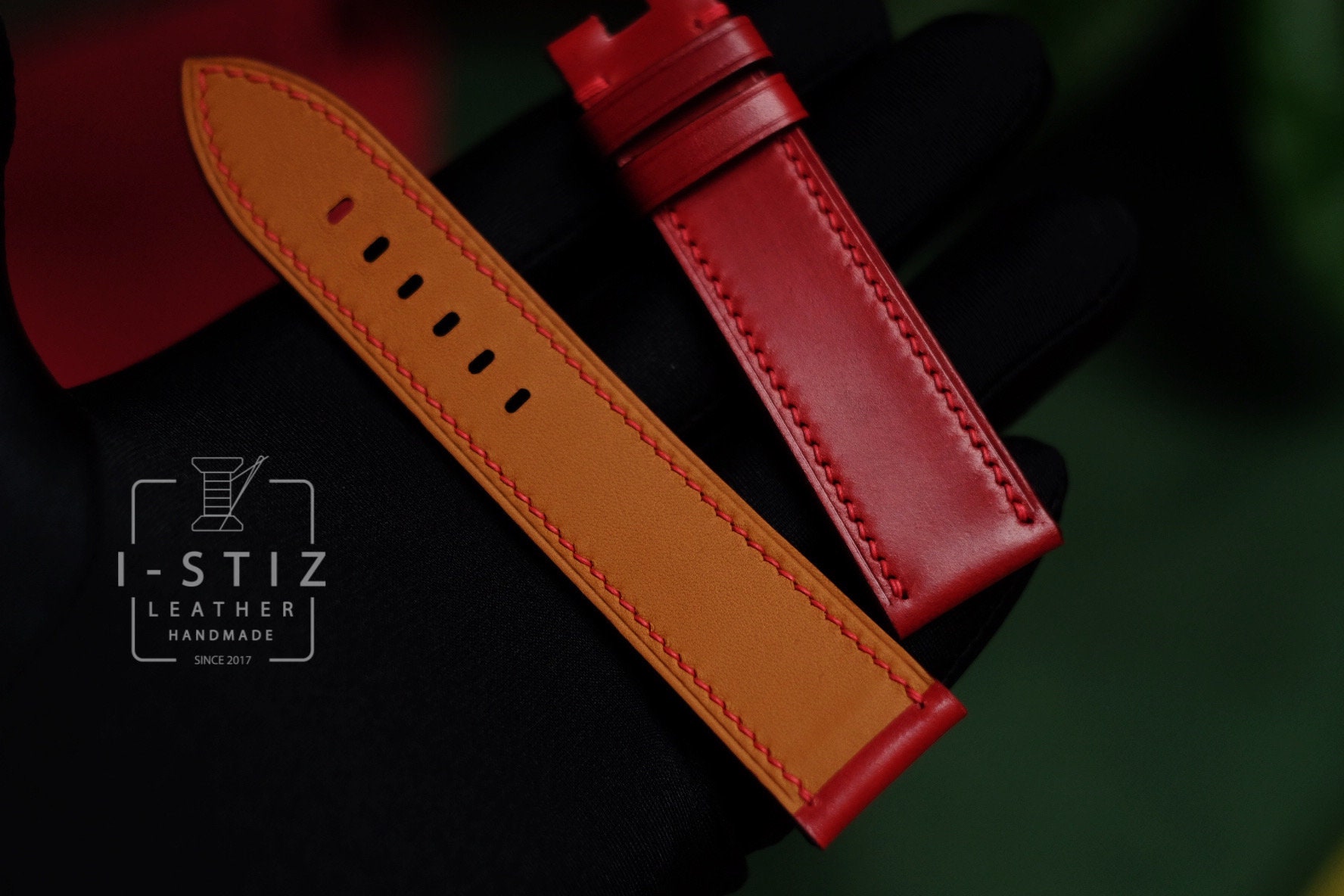 Shell Cordovan Bordeaux Watch Band: Handmade Leather Strap ...