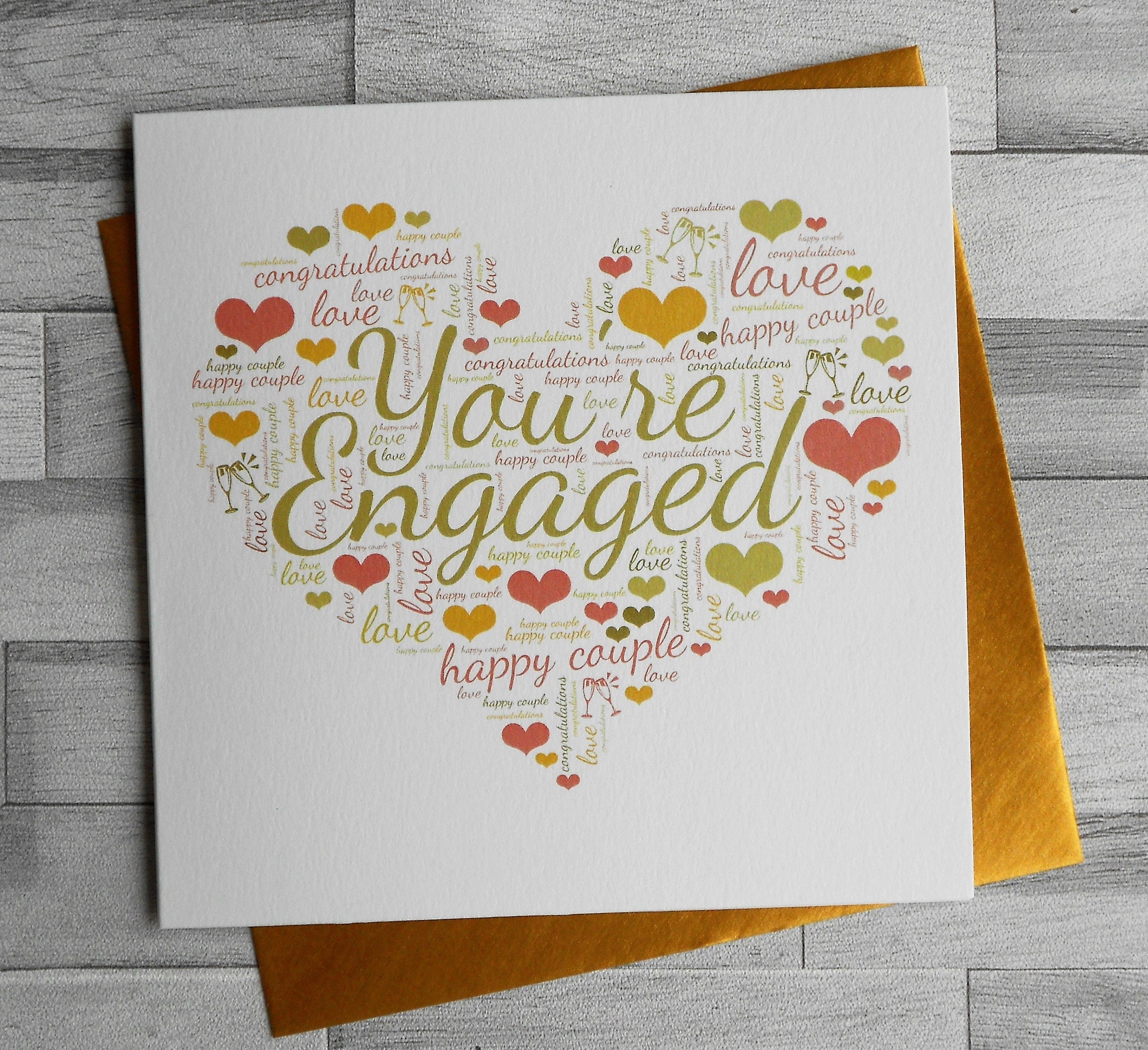 You're Engaged Happy Engagement Card for the Happy Couple - Love and ...