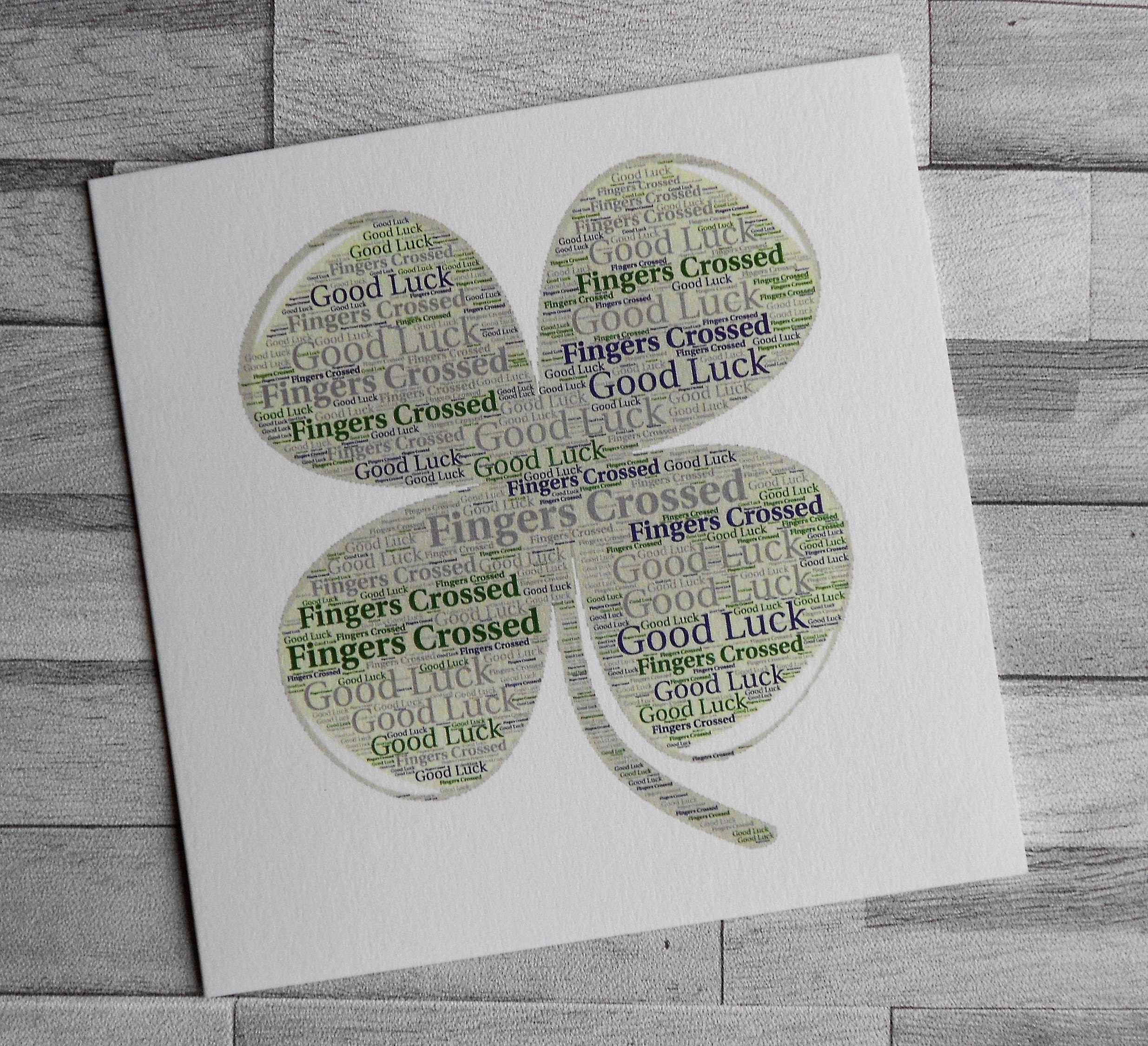 Good Luck Fingers Crossed Blank Greeting Card Wishing You - Etsy