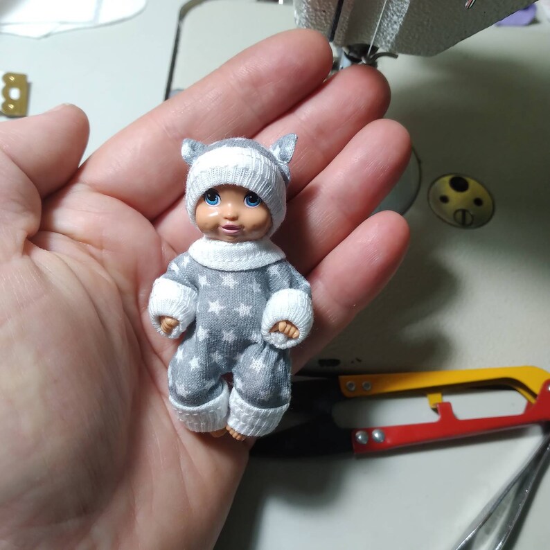 Tiny Outfit/miniature Dolls Set/micro Jumpsuit With Hat for - Etsy