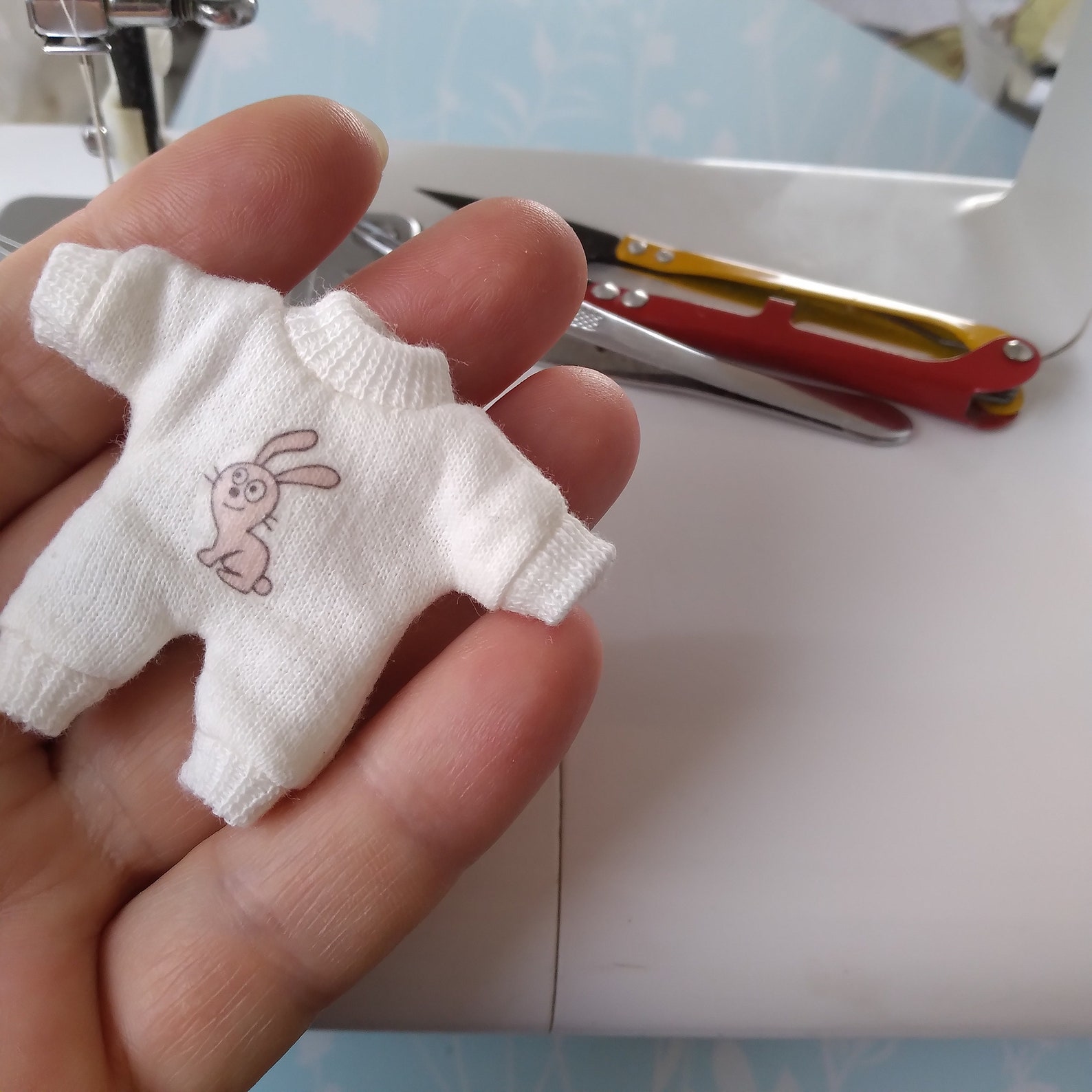 Pink Rabbit Outfit/micro Overall With Beanie for Doll - Etsy