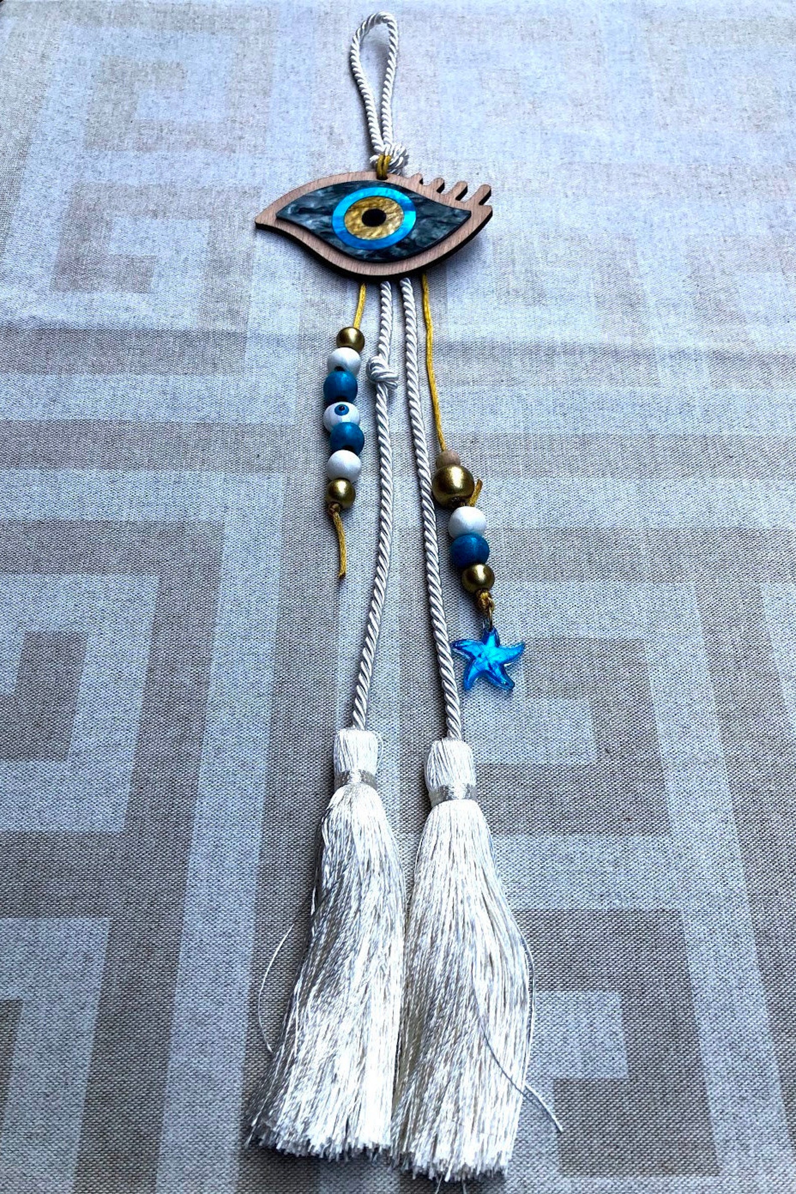 Evil-eye Wall-hanging in Grey - Etsy