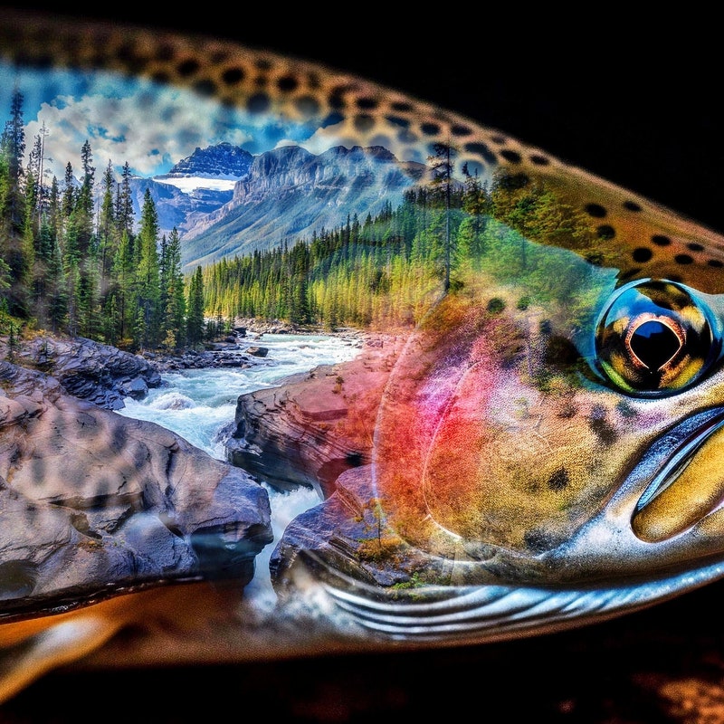 Rainbow Trout Art - Etsy