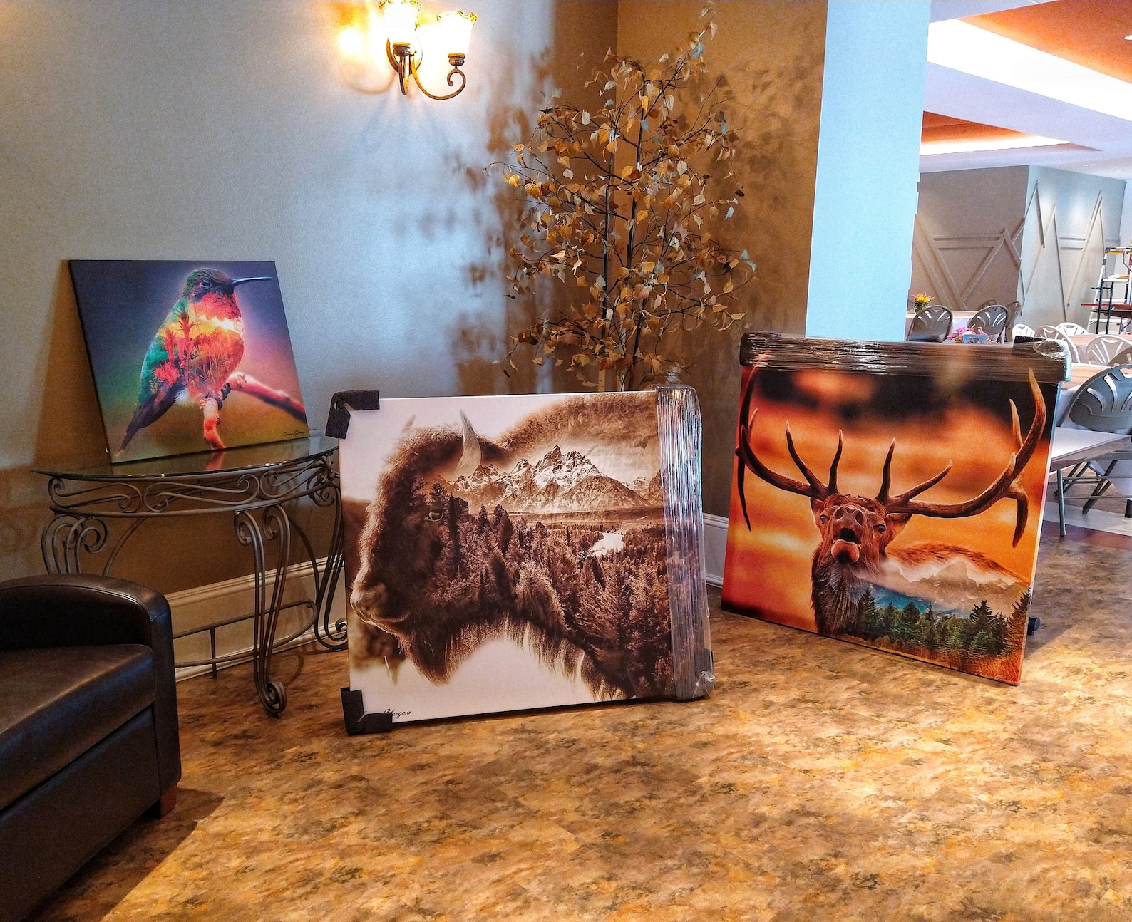 Fox Canvas Print, Fox and Yellowstone on Canvas, Made on Stretched ...