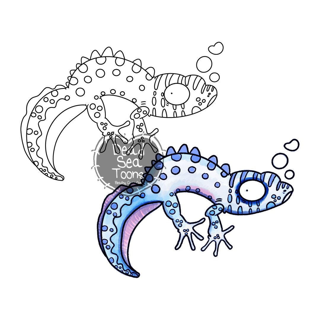 DST Newt, Digital Stamp, Instant Download, Print at Home - Etsy