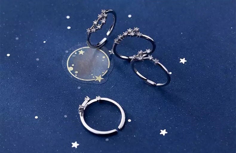 Zodiac Sign 925 Sterling Silver Ring Constellation Ring | Etsy