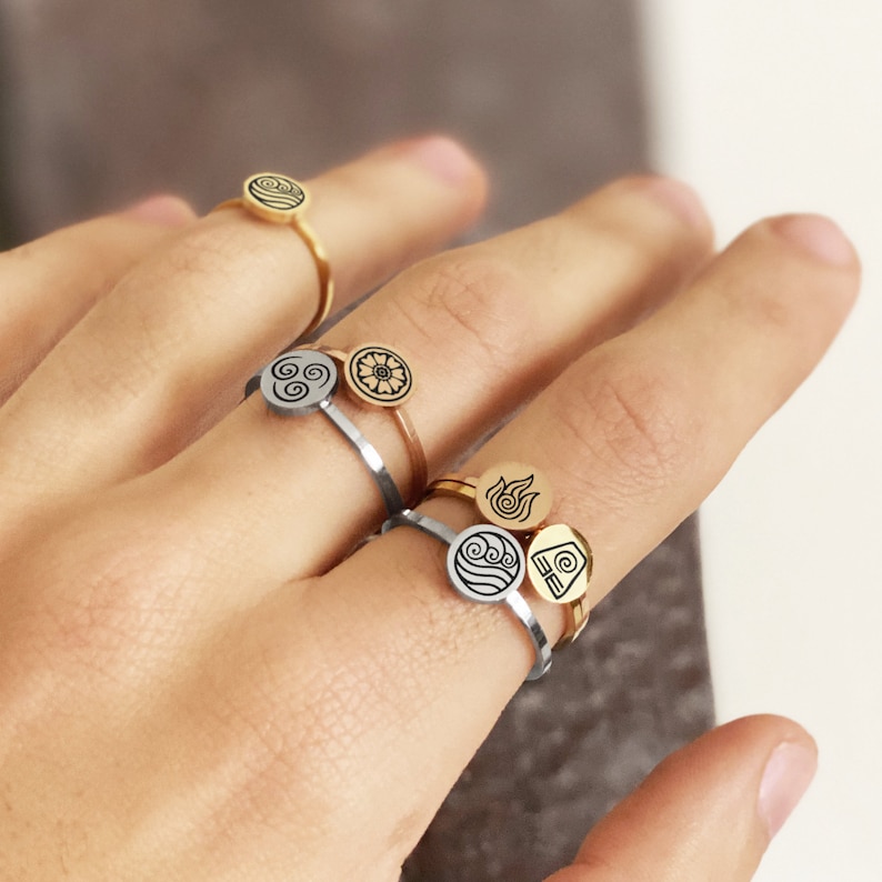 Avatar Ring 4 Nations Ring Avatar The Last Airbender Air | Etsy