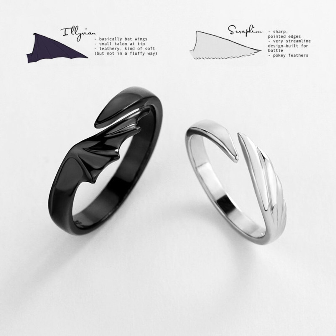 ACOTAR Night Court Bat Rings Night Court Ring Illyrien | Etsy