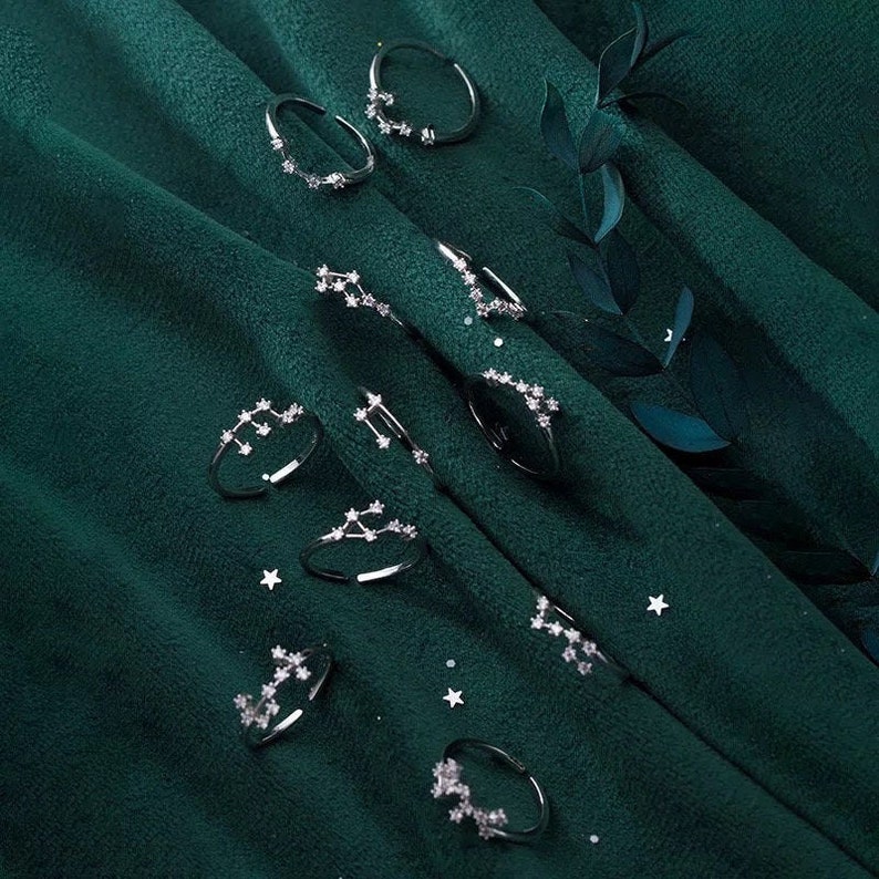 12 Zodiac Sign Ring 925 Silver Astrology Ring Taurus | Etsy