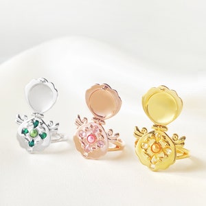 Sterling Silver Melody Shell Ring Shell Locket Ring Openable - Etsy