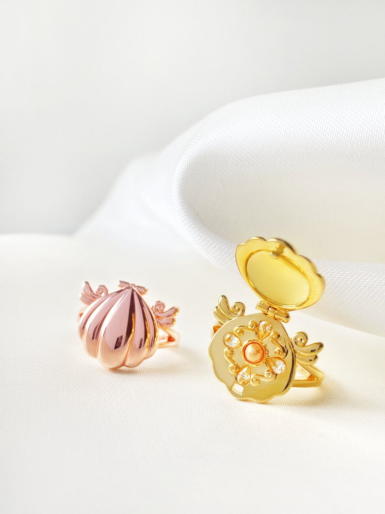 Sterling Silver Melody Shell Ring Shell Locket Ring Openable - Etsy