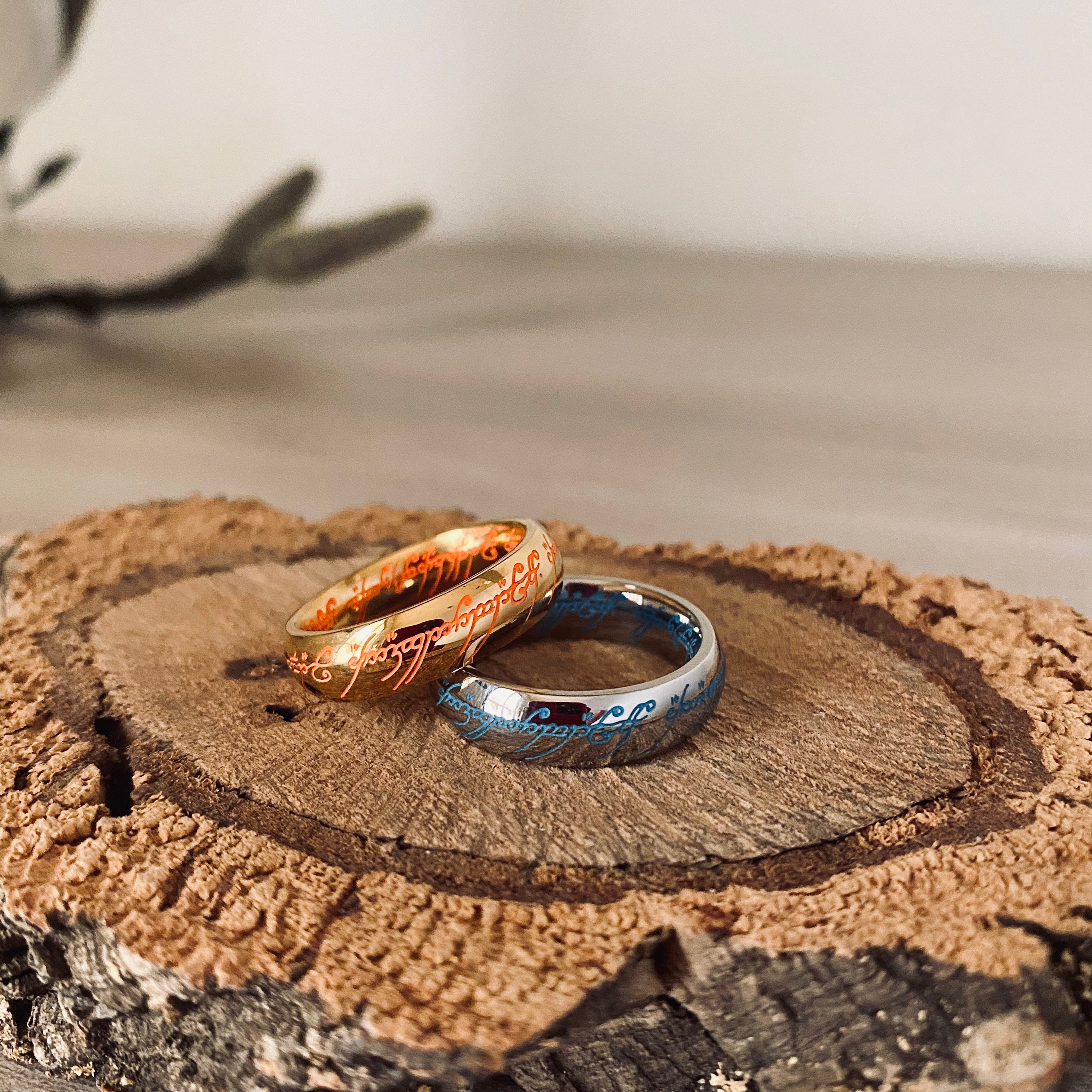 Elvish Ring Glow in the Dark Elvish Rune Jewelry Runes Ring - Etsy