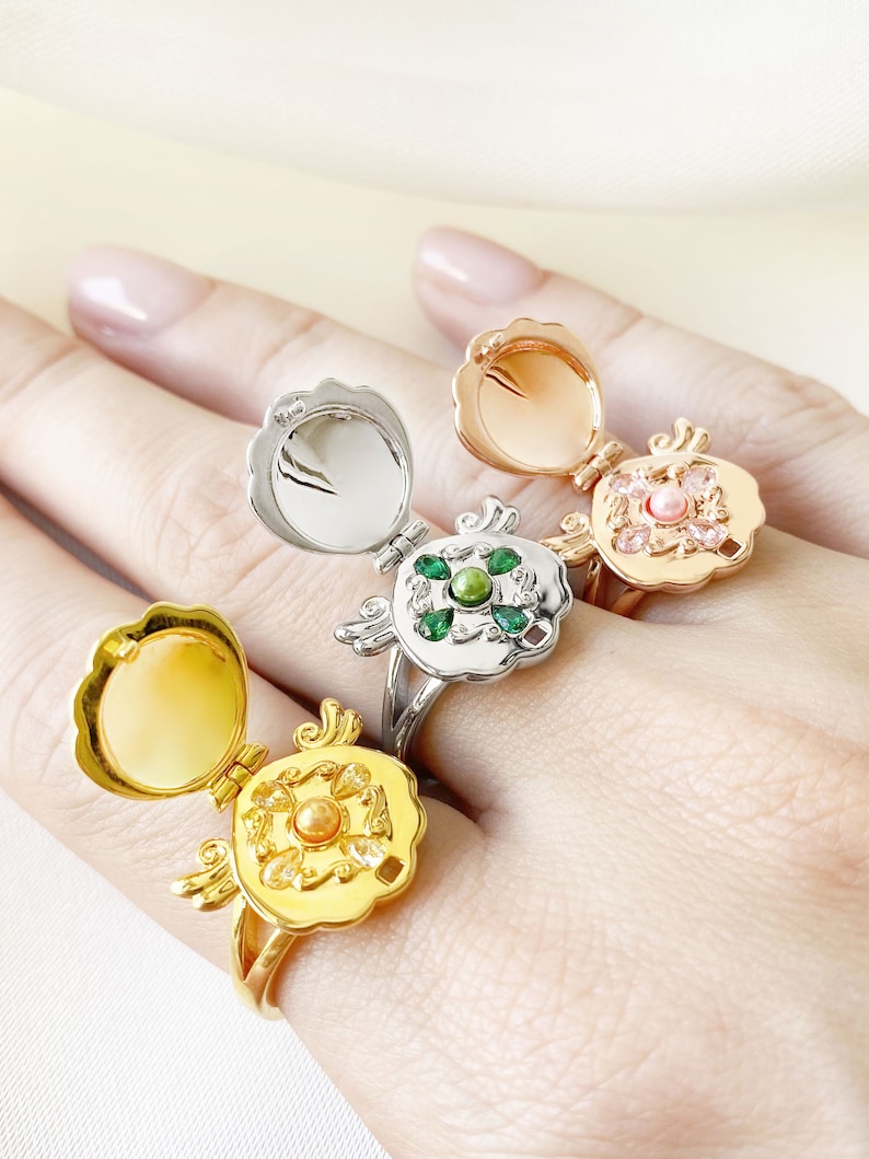 Sterling Silver Melody Shell Ring Shell Locket Ring Openable - Etsy