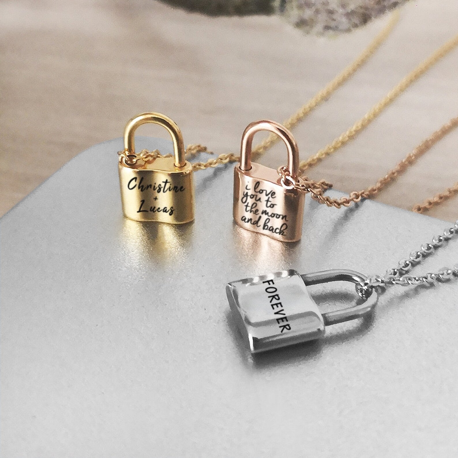 Custom Padlock Necklace Custom Key Locket Custom Love | Etsy