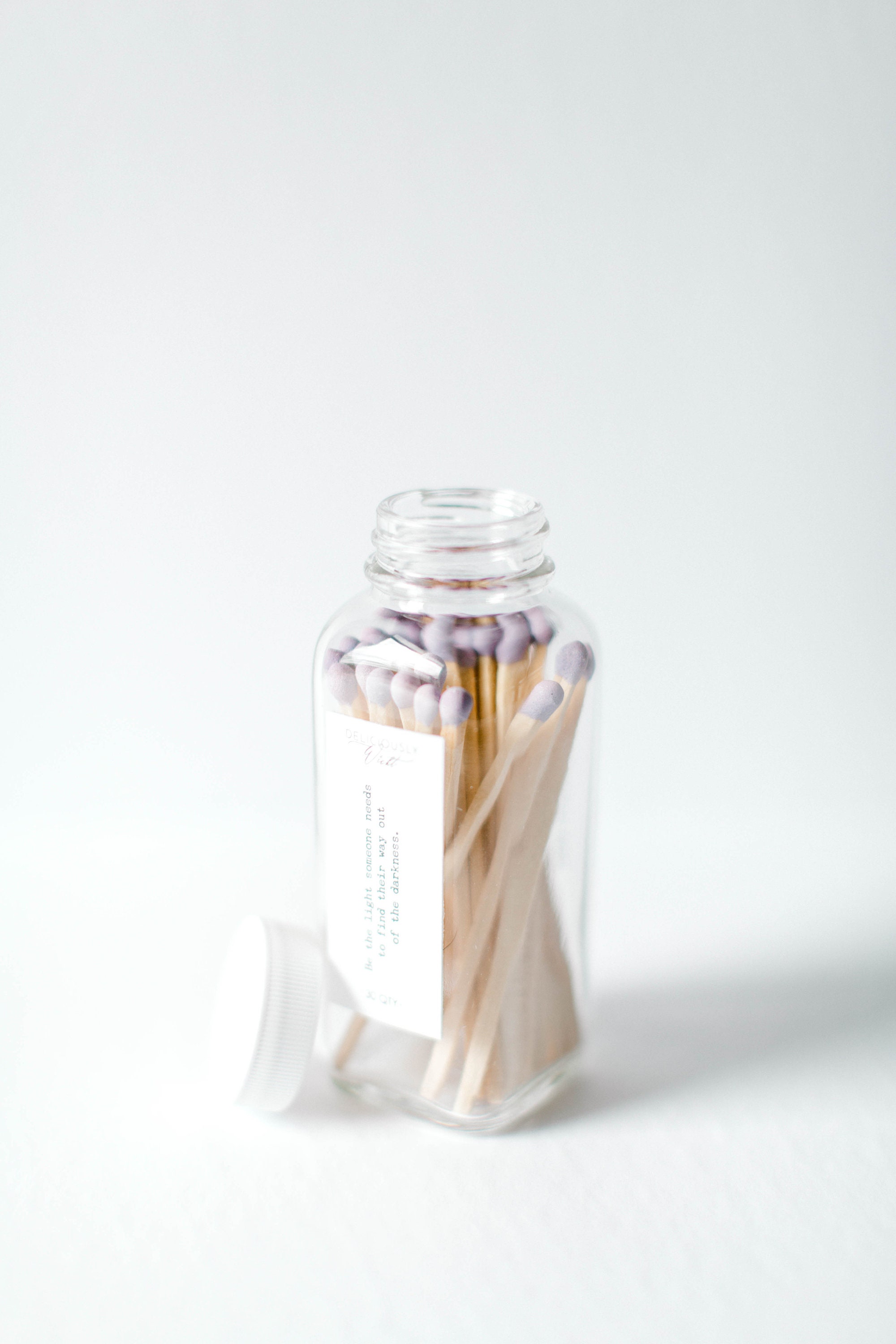 Long Stick Matches Glass Bottle LILAC-GREY Tip Matchsticks | Etsy Canada