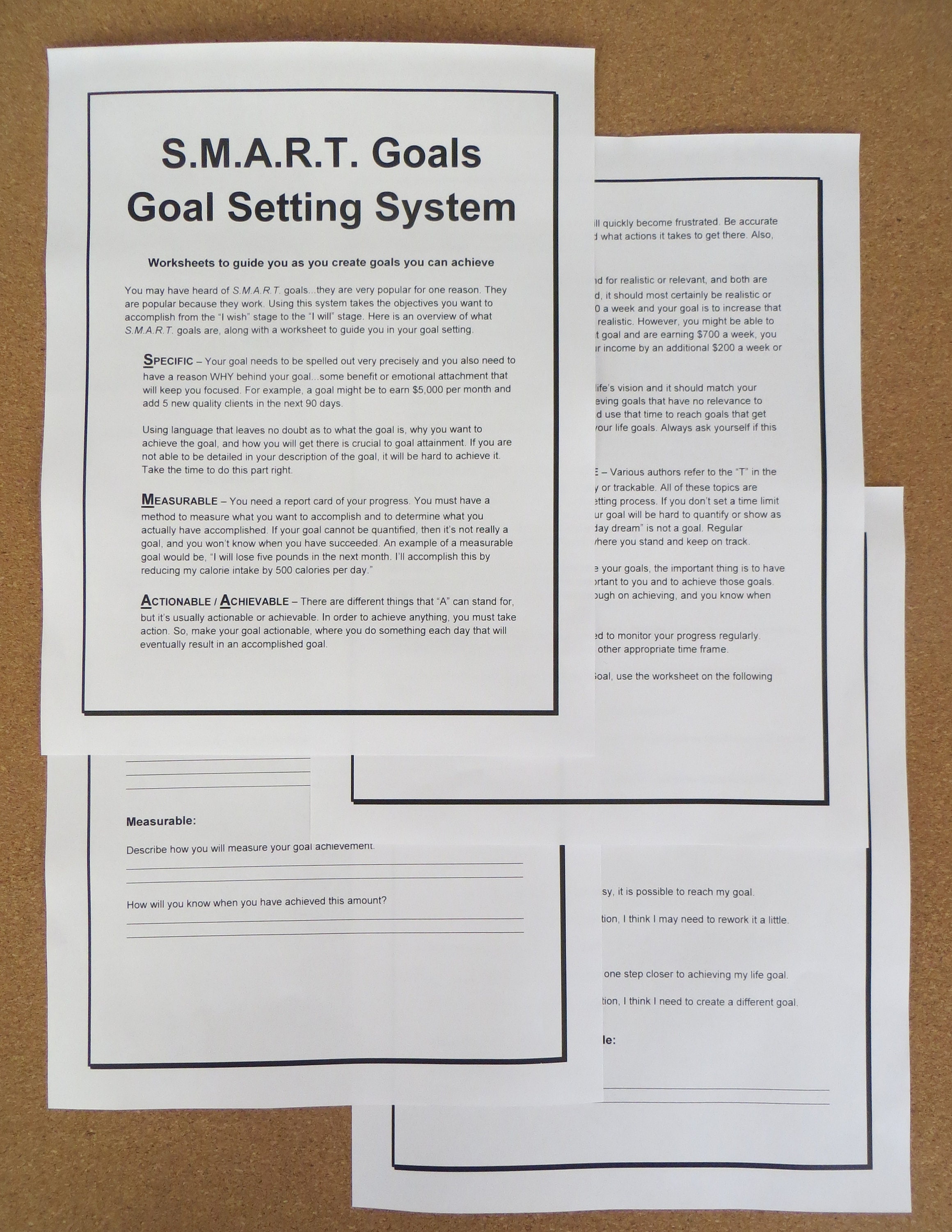 GOAL System With Worksheets.goal Tracker,planner,set and Achieve Goals ...