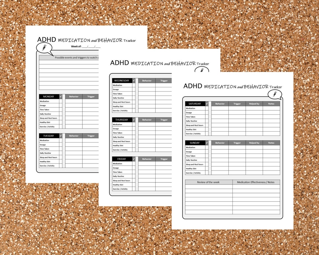 ADHD Medication and Behavior Tracker,log Book,printable,adhd Tracker ...