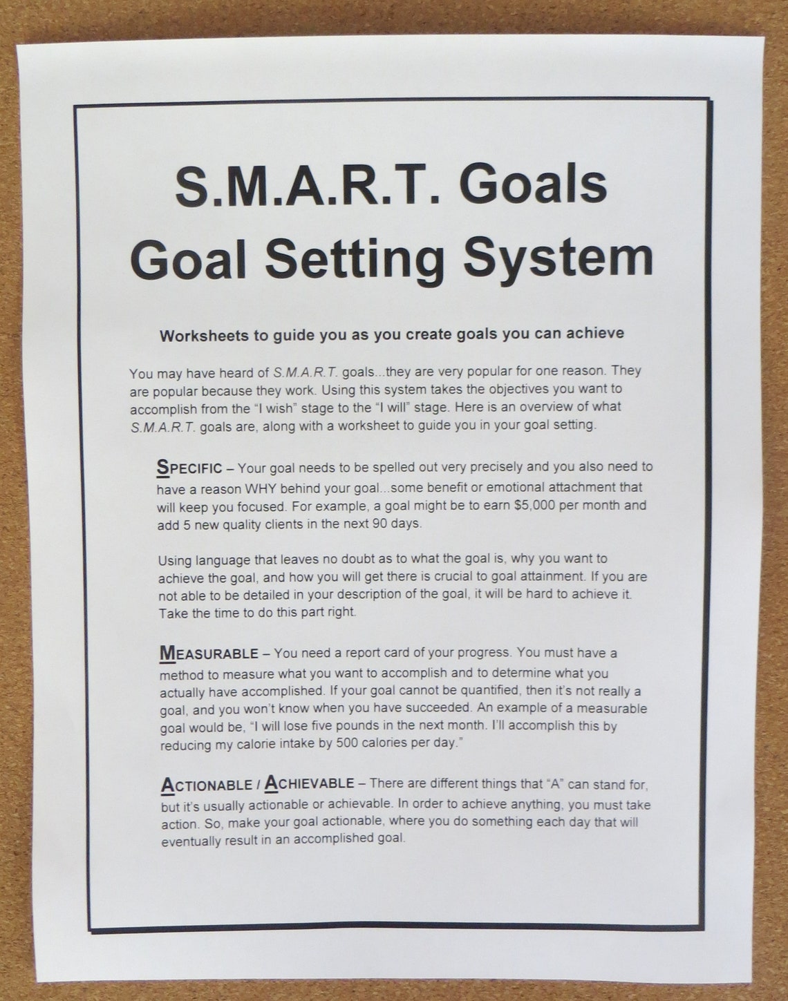 GOAL System With Worksheets.goal Tracker,planner,set and Achieve Goals ...