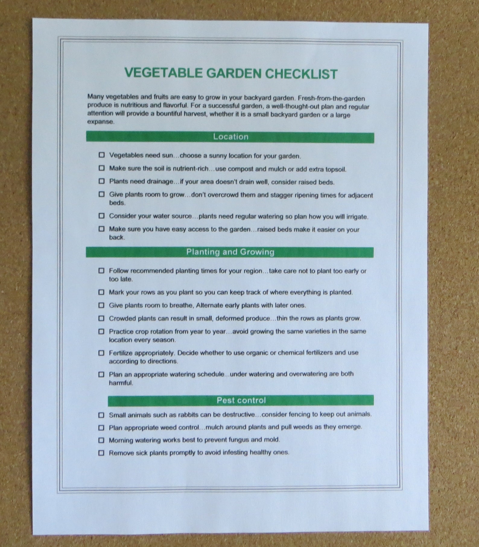 Vegetable Garden Checklist,grow Vegetables,garden Planner,garden Chore ...