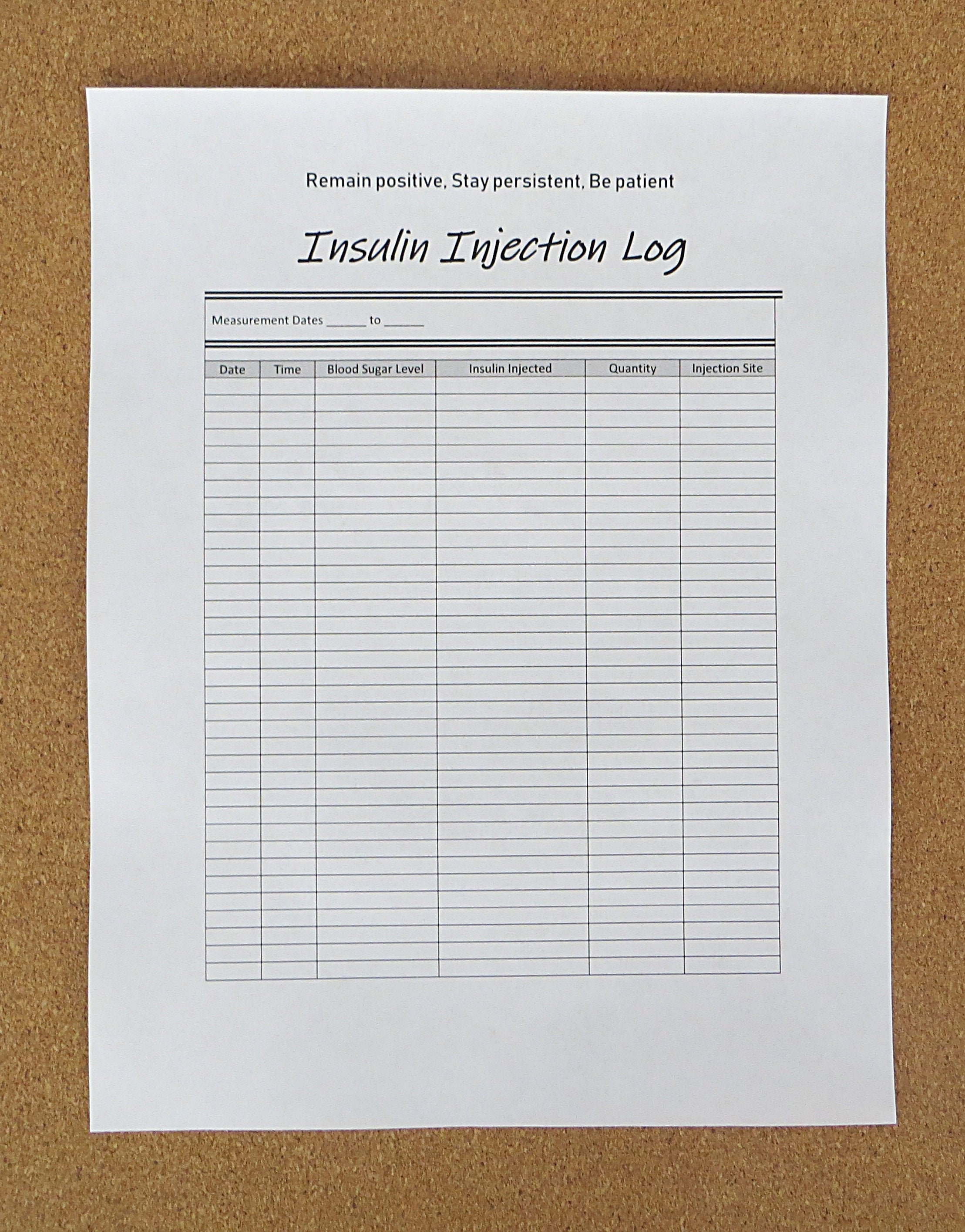 Insulin Tracking Log, Diabetes Tracking, Diabetic Health Journal, US ...